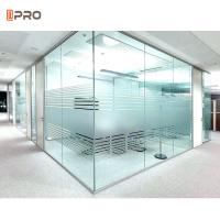 China Aluminum Modern Office Partitions Frosted Glass Sound Proof for sale