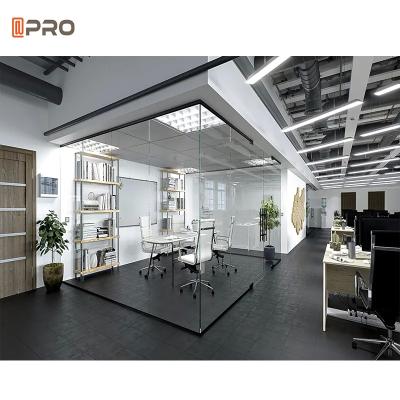 China Aluminum Modern Office Partitions Frosted Glass Sound Proof for sale