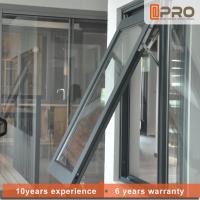 China T5 Aluminum Frame Awning Window Top Hung Casement Windows With Security Mesh for sale