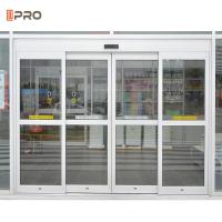 China Auto Door Commercial 6063 Aluminium Sliding Glass Doors Electric With Long Service Life for sale