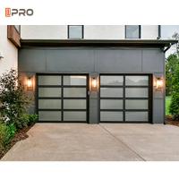 China Modern Smart Aluminum Garage Door 8x7 Glass Industrial Sectional Garage Doors for sale