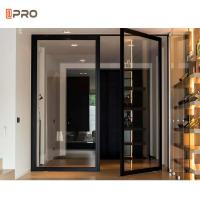 China 2.0mm Entrance Front Aluminum Pivot Doors Glass Spring Closer Floor Pivot Entry Doors for sale