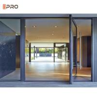 China 2.0mm Entrance Front Aluminum Pivot Doors Glass Spring Closer Floor Pivot Entry Doors for sale