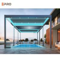 China Motorized Waterproof Outdoor Aluminium Pergola Gazebo With Adjustable Louvers for sale