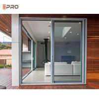 China Exterior Balcony Aluminium Sliding Glass Doors System White Triple Glass Pocket Doors for sale