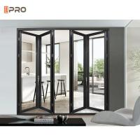 China Customized Aluminum Bi Folding Door Folding Patio Glass Doors Electrophoresis for sale