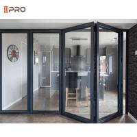 China Customized Aluminum Bi Folding Door Folding Patio Glass Doors Electrophoresis for sale