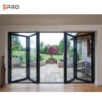 China Customized Aluminum Bi Folding Door Folding Patio Glass Doors Electrophoresis for sale