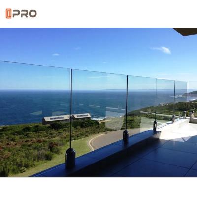 China Decorative Garden Fencing Aluminum Balustrade U Channel Glass Railing System Glass Handrail Balcony for sale