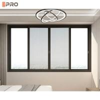 China Small Brown 6063 T5 Aluminum Sliding Windows Model In House Sound Panel Glass Windows for sale