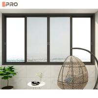 China Small Brown 6063 T5 Aluminum Sliding Windows Model In House Sound Panel Glass Windows for sale