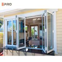 China Soundproof Aluminium Bifold Glass Window Screens Bifold Aluminum Doors for sale