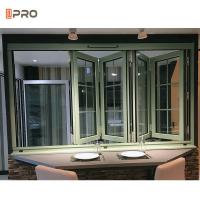 China Fold Up Glass Aluminum Bifold Windows Residential Vertical Folding Windows for sale