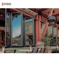 China Fold Up Glass Aluminum Bifold Windows Residential Vertical Folding Windows for sale