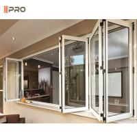 China Fold Up Glass Aluminum Bifold Windows Residential Vertical Folding Windows for sale