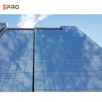 China Custom  blue and white Glass Curtain Walls for Commercial Spaces for sale