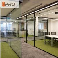 China Concise Design Modern Office Partitions Decorative Clear Glass Partition Wall Sound Proof for sale