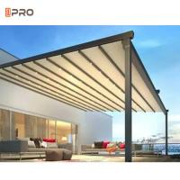 China Retractable Modern Aluminum Pergola Waterproof Canopy Shade Cover Slide On Wire Roof for sale