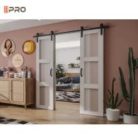 China Fashion MDF Interior Doors Sliding Mirror Barn Doors Wood And Tempered Glass Waterproof for sale