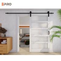 China Fashion MDF Interior Doors Sliding Mirror Barn Doors Wood And Tempered Glass Waterproof for sale