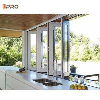 China Exterior Aluminum Bifold Windows Sliding Track Folding Window for sale