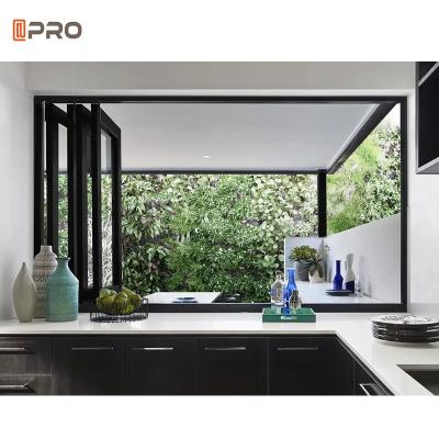 China Exterior Aluminum Bifold Windows Sliding Track Folding Window for sale