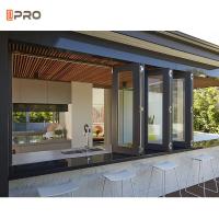 China Exterior Aluminum Bifold Windows Sliding Track Folding Window for sale