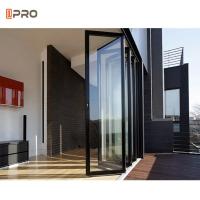 China Customized Outdoor Aluminum Sliding Folding Doors With Built In Blinds Bifold Doors for sale