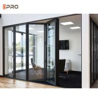 China Customized Outdoor Aluminum Sliding Folding Doors With Built In Blinds Bifold Doors for sale