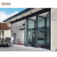 China Customized Outdoor Aluminum Sliding Folding Doors With Built In Blinds Bifold Doors for sale