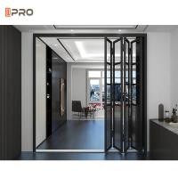 China Aluminum Alloy Patio Folding Doors NFRC Certificate Bi - Fold Glass Accordion Door for sale