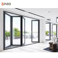 China Aluminum Alloy Patio Folding Doors NFRC Certificate Bi - Fold Glass Accordion Door for sale