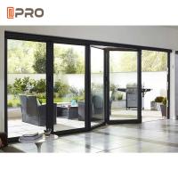 China Aluminum Alloy Patio Folding Doors NFRC Certificate Bi - Fold Glass Accordion Door for sale