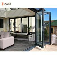 China Waterproof Aluminium Folding Doors Thermal Break Bifold Exterior Patio Accordion Door for sale