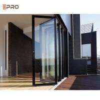 China Aluminum Glass Patio Exterior Bifold Doors Double Glazing Bi Folding Door For Store for sale