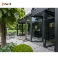 China Aluminum Glass Patio Exterior Bifold Doors Double Glazing Bi Folding Door For Store for sale