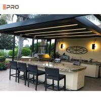 China Modern Louvered Gazabo Electric Aluminum Outdoor Pergola With Led Strip Waterproof for sale