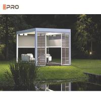 China Modern Louvered Gazabo Electric Aluminum Outdoor Pergola With Led Strip Waterproof for sale