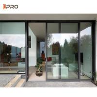 China ISO9001 Soundproof Pocket Doors Aluminum Interior Sliding Glass Patio Doors With Screen for sale