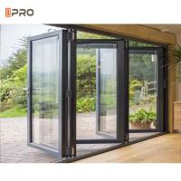 China Aluminium Glass Patio Outdoor Sliding Door Vertical Bi Folding Doors for sale