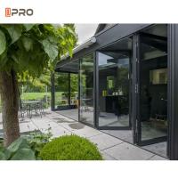 China Aluminium Glass Patio Outdoor Sliding Door Vertical Bi Folding Doors for sale