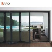 China Transparent Aluminum Folding Doors 6 Foot Panel Lowes Sliding French Exterior Bifold Door for sale