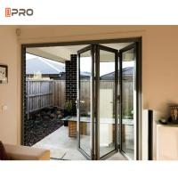 China Transparent Aluminum Folding Doors 6 Foot Panel Lowes Sliding French Exterior Bifold Door for sale