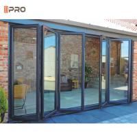 China Transparent Aluminum Folding Doors 6 Foot Panel Lowes Sliding French Exterior Bifold Door for sale