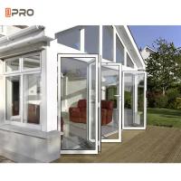 China Transparent Aluminum Folding Doors 6 Foot Panel Lowes Sliding French Exterior Bifold Door for sale