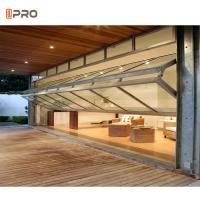 China Black Frameles Vertical Aluminium Bi Fold Window Fold Up Glass Folding Windows for sale