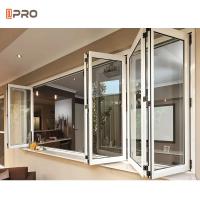 China Aluminum Bi Fold Glass Windows Horizontal Opening Type Frameless for sale