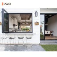 China Aluminum Bi Fold Glass Windows Horizontal Opening Type Frameless for sale
