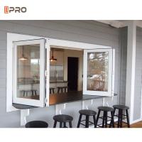 China Aluminum Bi Fold Glass Windows Horizontal Opening Type Frameless for sale
