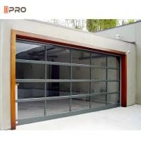 China Double Tempered Glass Aluminum Garage Door Black Security Windproof for sale